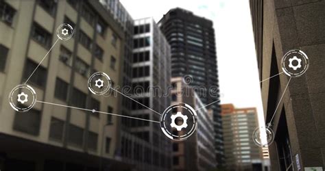 Animation Of Network Of Connections With Data Processing Over Cityscape Stock Footage Video Of