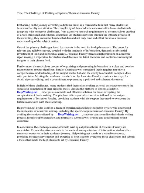 Diploma Thesis Jessenius Pdf Thesis Science