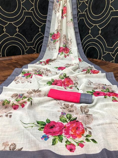 Pure Linen With Jari Border Saree Wedding At ₹ 650piece In Surat Id