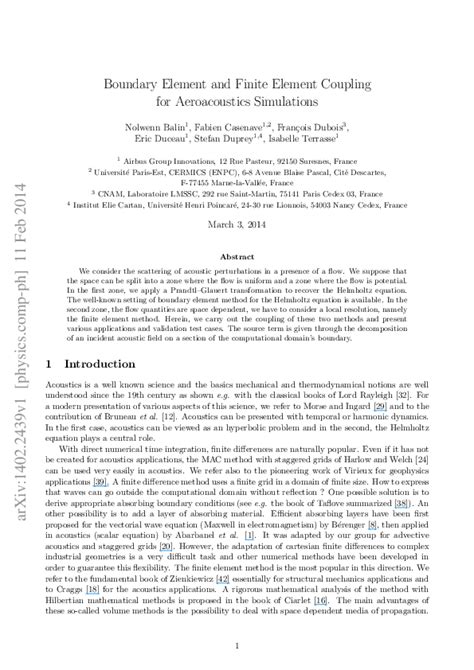 Boundary Element And Finite Element Coupling For Aeroacoustics Simulations