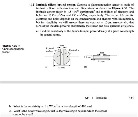 Solved Intrinsic Silicon Optical Sensor Suppose A