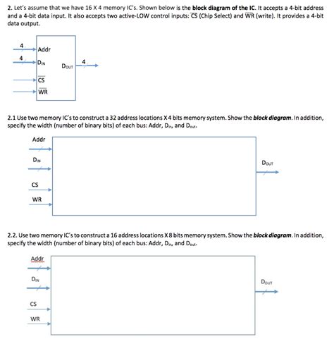 Solved 2 Lets Assume That We Have 16 X 4 Memory Ics