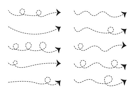 Premium Vector Set Of Dashed Line Arrows Dotted Line Arrow Collection