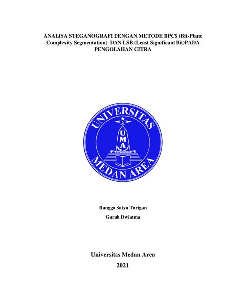 Pdf Analisa Steganografi Dengan Metode Bpcs Bit Plane Complexity Segmentation Dan Lsb Least