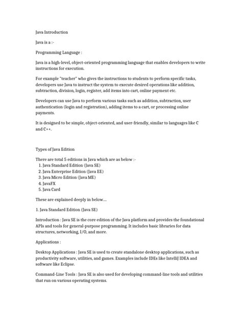 Cleaned Java Notes Pdf Java Virtual Machine Java Programming