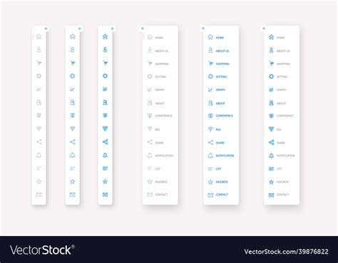 Side Navigation Menu Royalty Free Vector Image