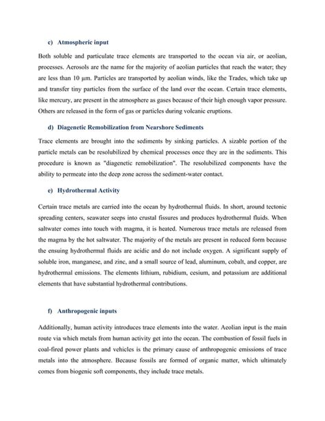 Different Types Of Trace Elements In Seawater Pdf