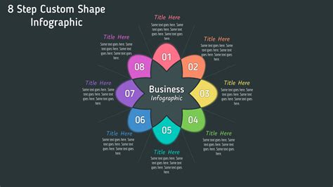 48powerpoint Graphic Design 8 Step Custom Shape Infographic
