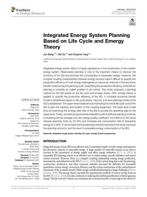 integrated energy system planning based on life cy pdf