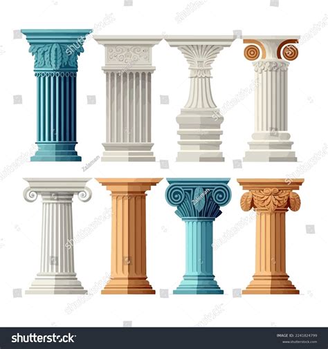 Doric Ionic Corinthian Types Column Capitals Stock Vector Royalty Free 2241824799 Shutterstock
