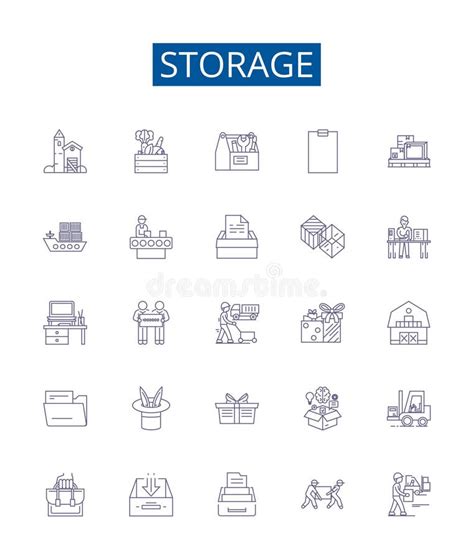 Storage Line Icons Signs Set Design Collection Of Storage