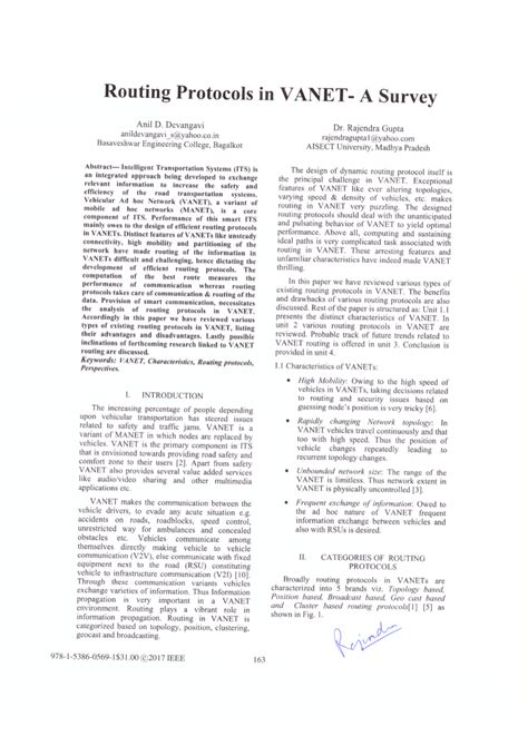 Pdf Routing Protocols In Vanet — A Survey