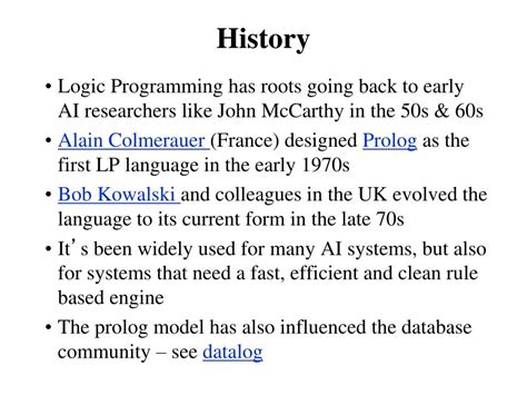 Ppt Prolog And Logic Programming Powerpoint Presentation Free