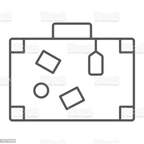 여행 가방 선 아이콘 여행 및 관광 관광 가방 기호 벡터 그래픽 흰색 배경 Eps 10에 선형 패턴 가방에 대한 스톡 벡터 아트