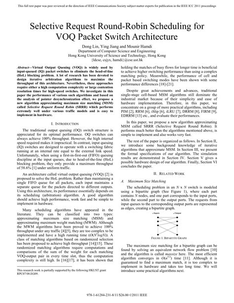 Pdf Selective Request Round Robin Scheduling For Voq Packet Switch