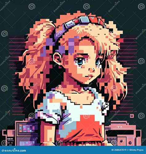 Menina 8 Bits Ilustração Stock Ilustração De Camada 268647019