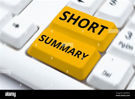 Writing Displaying Text Short Summary Word For Brief Statement Of Main