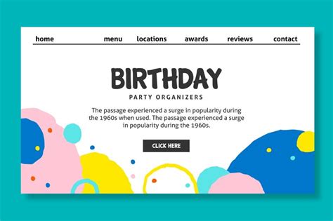 생일 방문 페이지 개념 무료 벡터