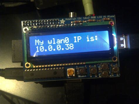 Displaying Your Raspberry IP Address On Adafruit RGB LCD 162 Shield Linux Circle Do It