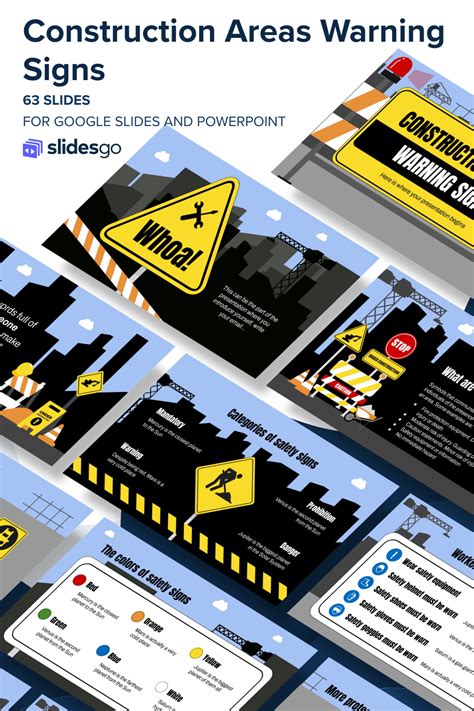 Construction Areas Warning Signs Google Slides PPT Presentation Slides Design Powerpoint