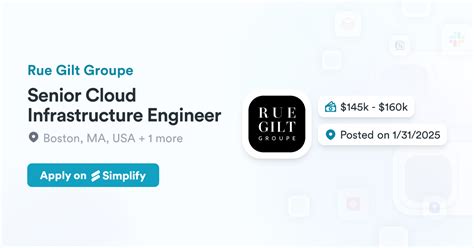 Senior Cloud Infrastructure Engineer Rue Gilt Groupe Simplify Jobs