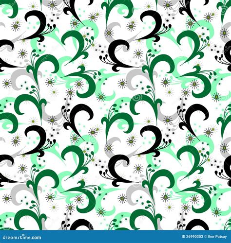 Seamless Green Pattern Stock Vector Illustration Of Falling 26990303