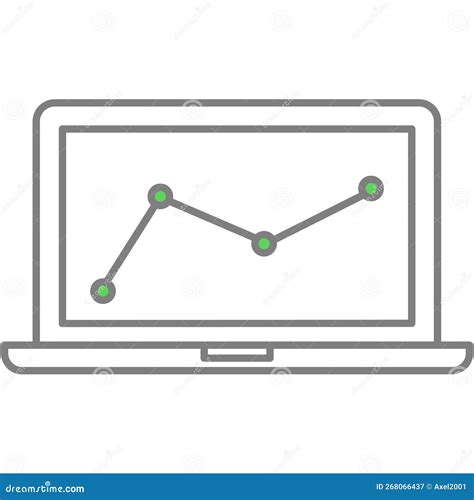 Laptop With Graph Vector Chart On Computer Screen Stock Vector Illustration Of Management