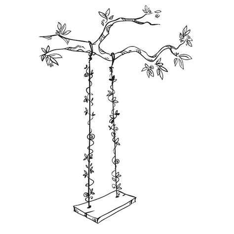 Premium Vector Tree With A Swing Vector Illustration