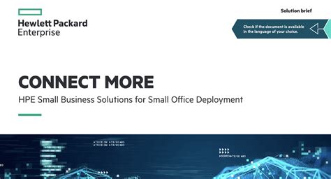 Hpe Small Business Solutions For Small Office Deployment Cornerstone It