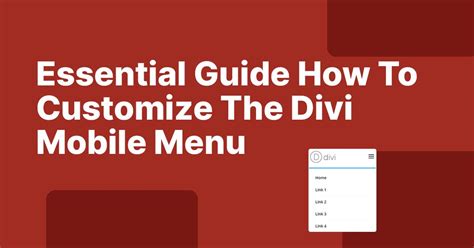 how to style the divi mobile menu