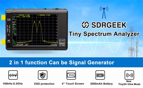 4inch Tinysa Ultra Spectrum Analyzer 100khz 5 3ghz V0 4 5 1 Portable Tiny Frequency Analyzer
