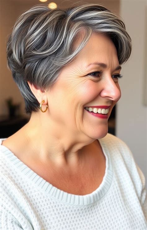 21 Slimming Short Haircuts For Chubby Women Over 60 Chic Salt And