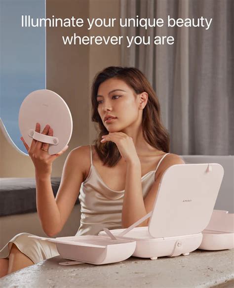 Amiro Cube S Portable Led Magnetic Bag Mirror Cn Dusty Rose