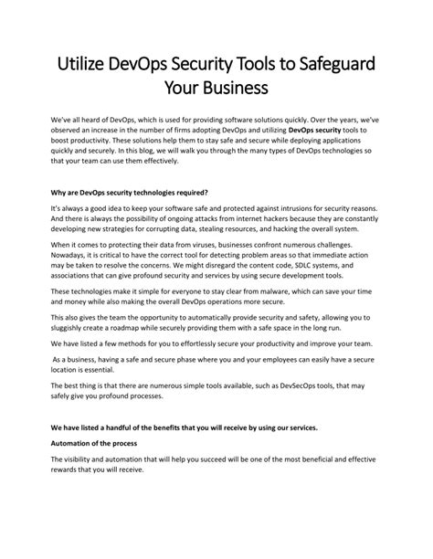 Ppt Utilize Devops Security Tools To Safeguard Your Business Powerpoint Presentation Id 12298170