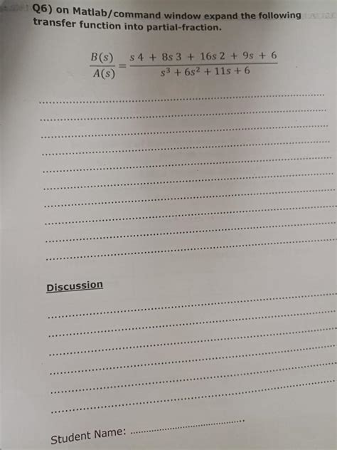 Solved Q6 On Matlabcommand Window Expand The Following