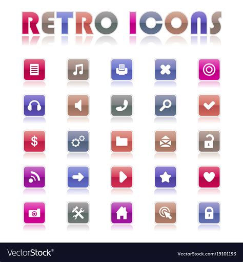 Buttons Icon Set Web Symbol Royalty Free Vector Image