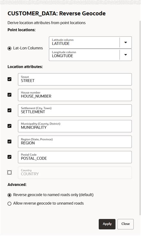 Reverse Geocoding A Dataset