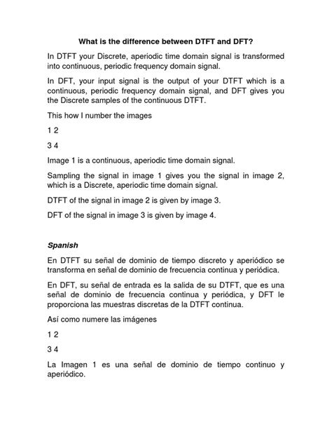 What Is The Difference Between Dtft And Dft Pdf Transformada Discreta De Fourier Análisis