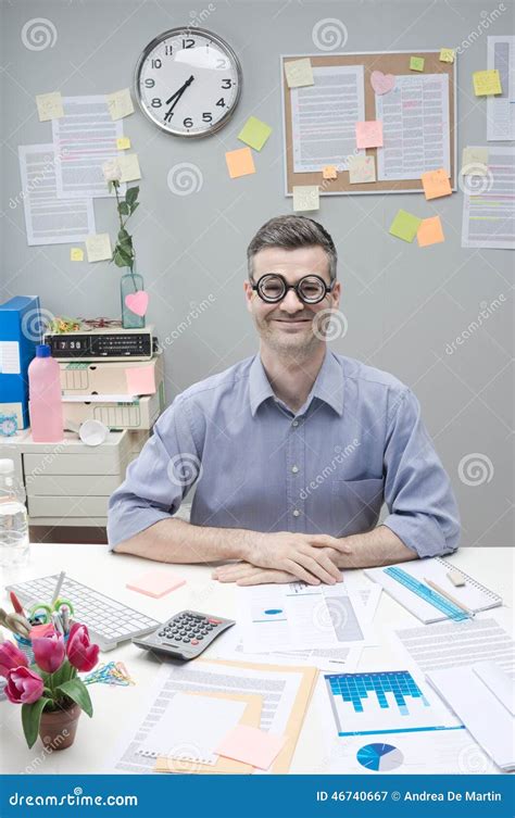 Nerd Businessman At Work Stock Image Image Of Caricature 46740667