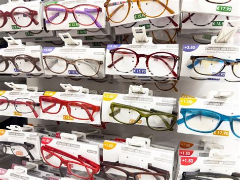 Colorful Assortment Of Reading Glasses On Display In Store Editorial