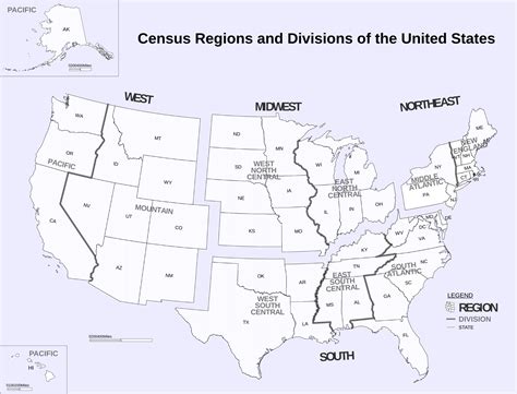 Map Of Usa With Regions And States