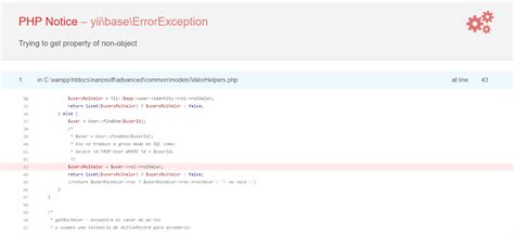 error trying to get property of non object general discussions yii framework forum
