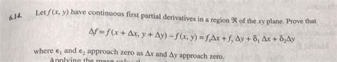 Solved 614 Let Fx Y Have Continuous First Partial