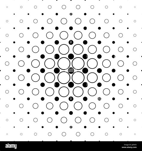 Monochrome Circle Pattern Abstract Geometrical Vector Background From Dots And Circles Stock