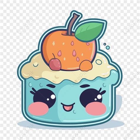 귀여운 블루 카와이 사과 클립 아트 벡터상표 Png 일러스트 무료 다운로드 Lovepik