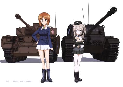 Nishizumi Miho Shimada Arisu And Boko Girls Und Panzer Drawn By