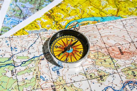 Premium Photo Compass And Map