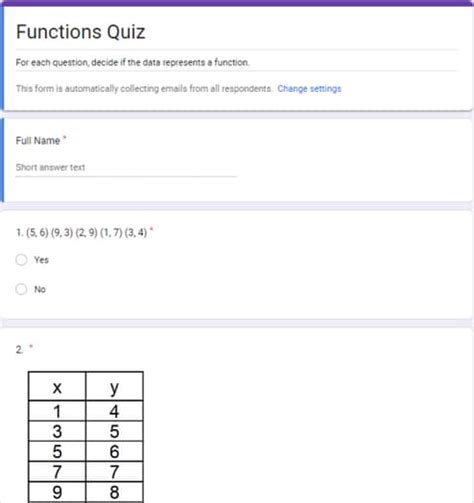 Function Quiz By Scholarlee Tpt
