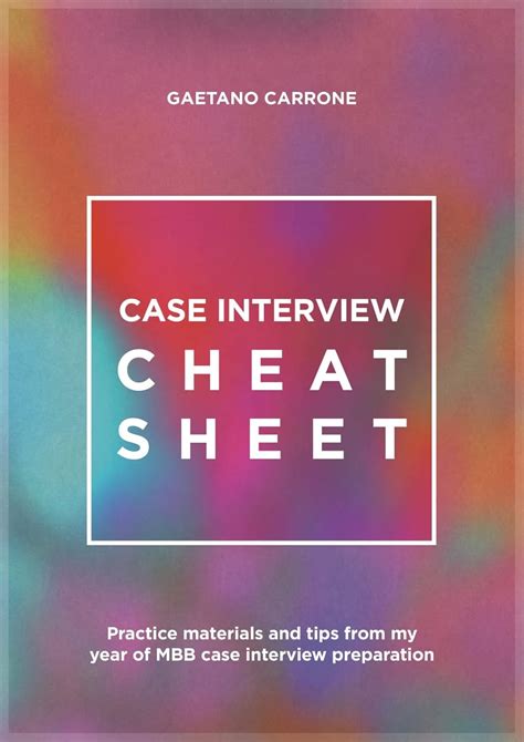 Case Interview Cheat Sheet Secure Your Consulting Job Ebook Carrone Gaetano