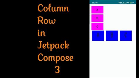 Column And Row In Jetpack Compose 3android App Development Youtube